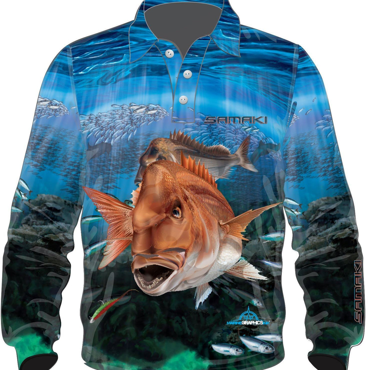 Samaki Red Snapper Adult Fishing Shirts